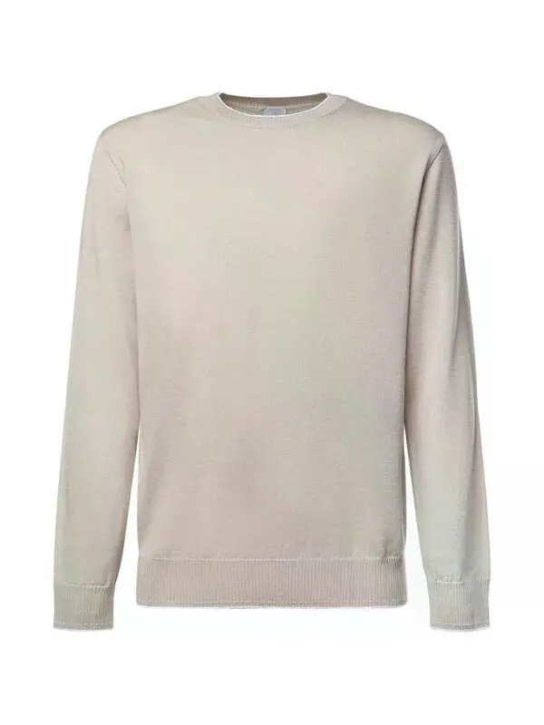 Eleventy Contrast-trim Wool Fine-knit Top