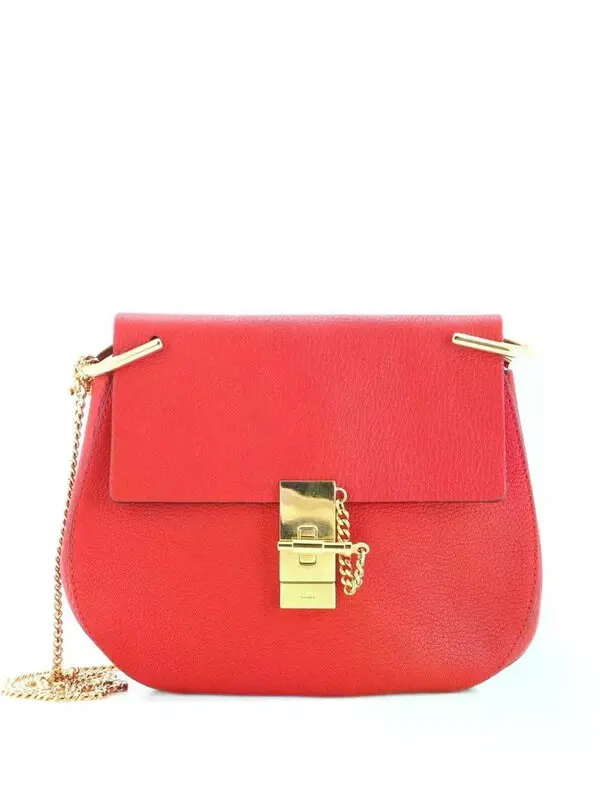 Chloé Drew Leather Small Crossbody Bag - Red