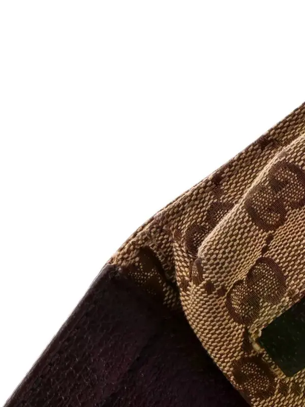 Gucci Vintage Double Gg Canvas With Leather Belt Bag