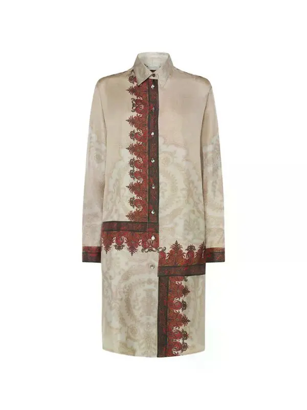 PIERRE-LOUIS MASCIA Silk Paisley Motif Long Sleeve Shirt