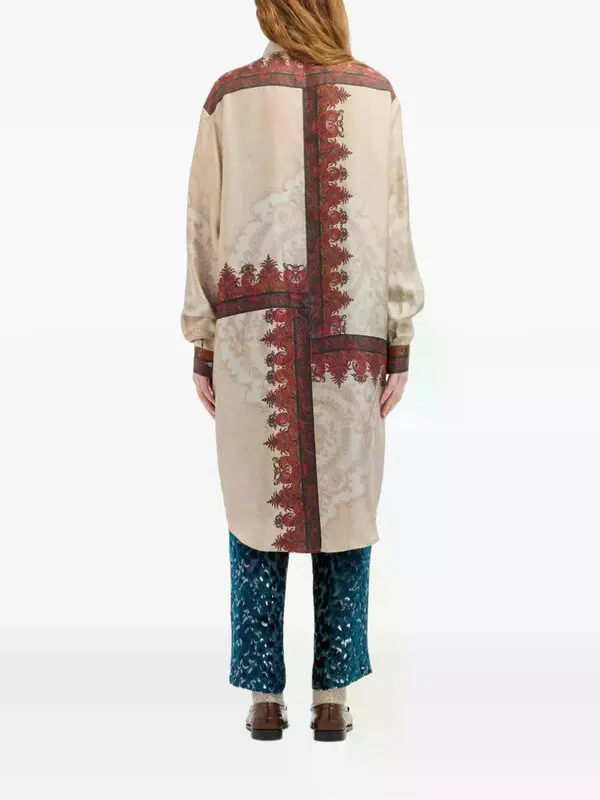PIERRE-LOUIS MASCIA Silk Paisley Motif Long Sleeve Shirt