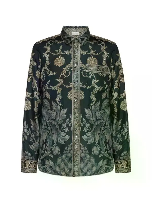 PIERRE-LOUIS MASCIA Floral-print Silk Shirt