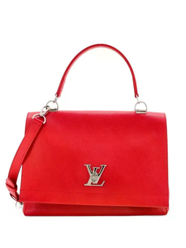 LOUIS VUITTON Lockme Ii Handbag Leather Satchel - Red