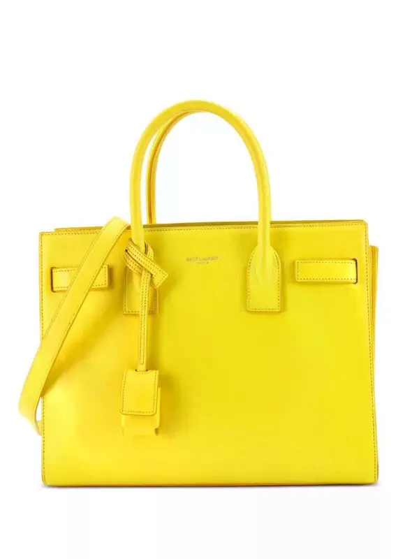 Saint Laurent Sac De Jour Leather Tote Bag - Yellow