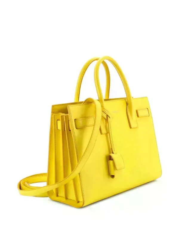 Saint Laurent Sac De Jour Leather Tote Bag - Yellow