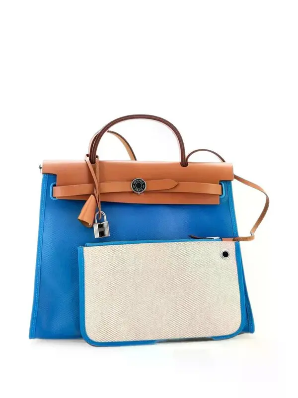 Hermès Herbag Zip Berline Vache Canvas And Leather 31 Shoulder Bag