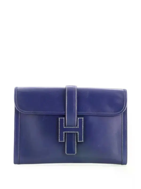 Hermès Jige Box Calf Pm Clutch Bag - Blue