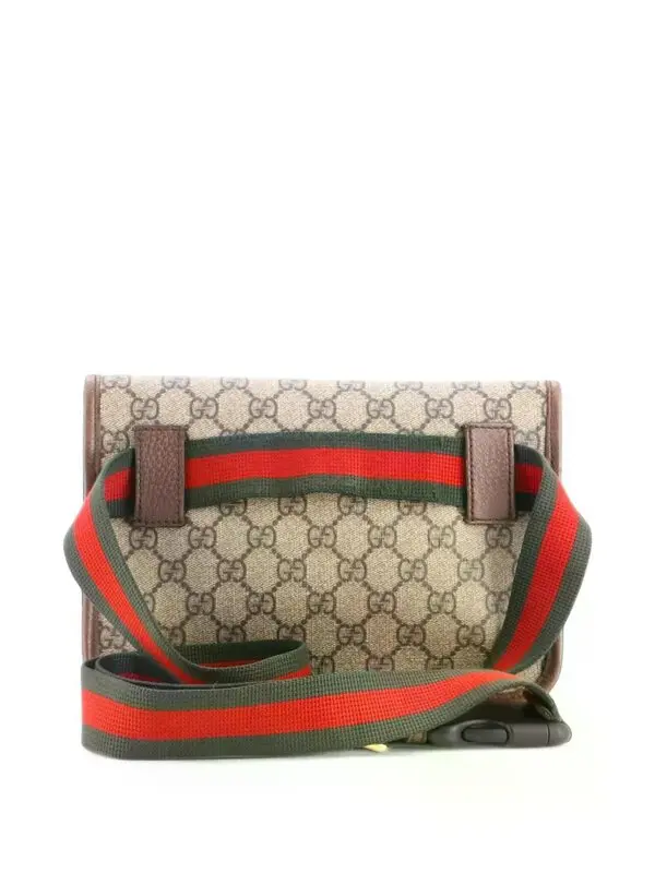 Gucci Neo Vintage Flap Gg Coated Canvas Belt Bag - Brown