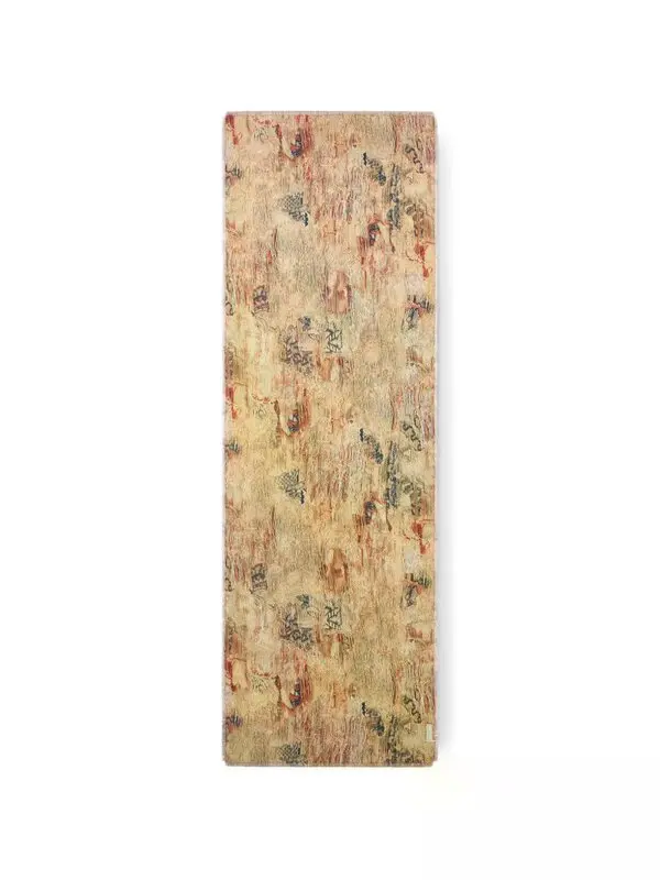 PIERRE-LOUIS MASCIA Fancy Botanical-print Frayed Scarf
