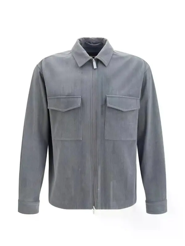 Herno Zip-up Corduroy Shirt Jacket - Grey