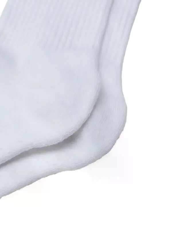 SPORTY & RICH Logo-embroidered Ribbed Socks