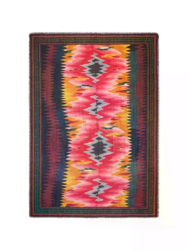 PIERRE-LOUIS MASCIA Euclidex Ikat-print Scarf - Red