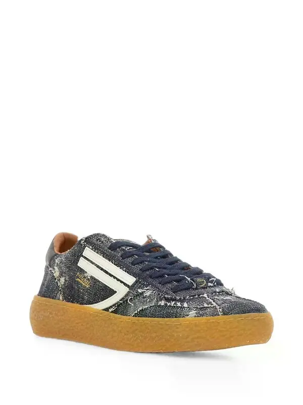 PURAAI Frayed-edge Denim-effect Sneakers