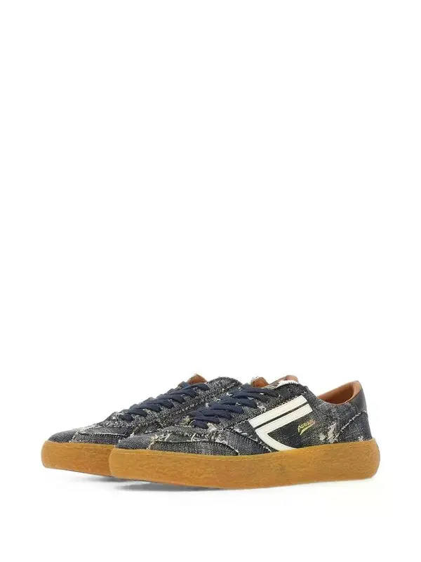 PURAAI Frayed-edge Denim-effect Sneakers
