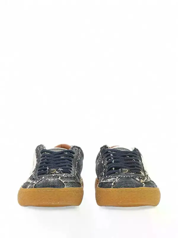 PURAAI Frayed-edge Denim-effect Sneakers