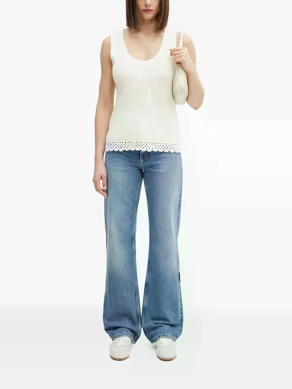 WALES BONNER Crochet-trim Ribbed Top