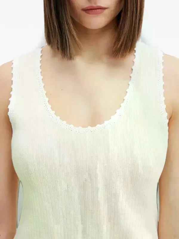 WALES BONNER Crochet-trim Ribbed Top