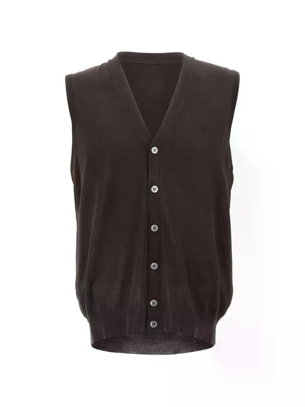 FILIPPO DE LAURENTIIS Merino Wool V-neck Sleeveless Sweater