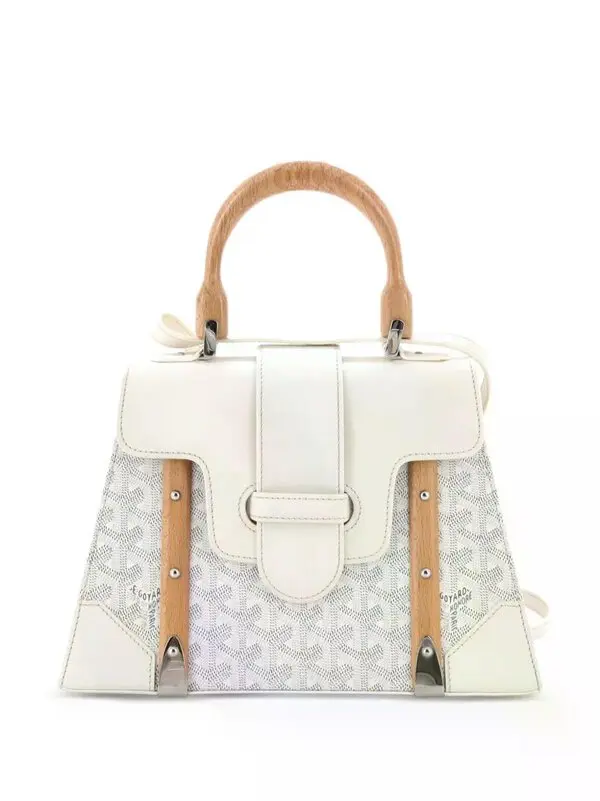 Goyard Saigon Coated Canvas With Leather Pm Satchel - White