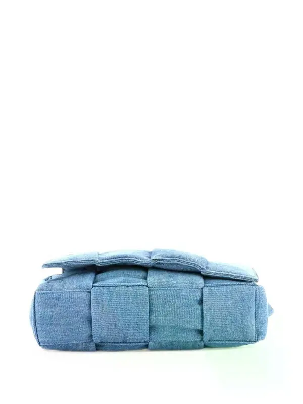 Bottega Veneta Padded Tech Cassette Intrecciato Denim Crossbody Bag - Blue