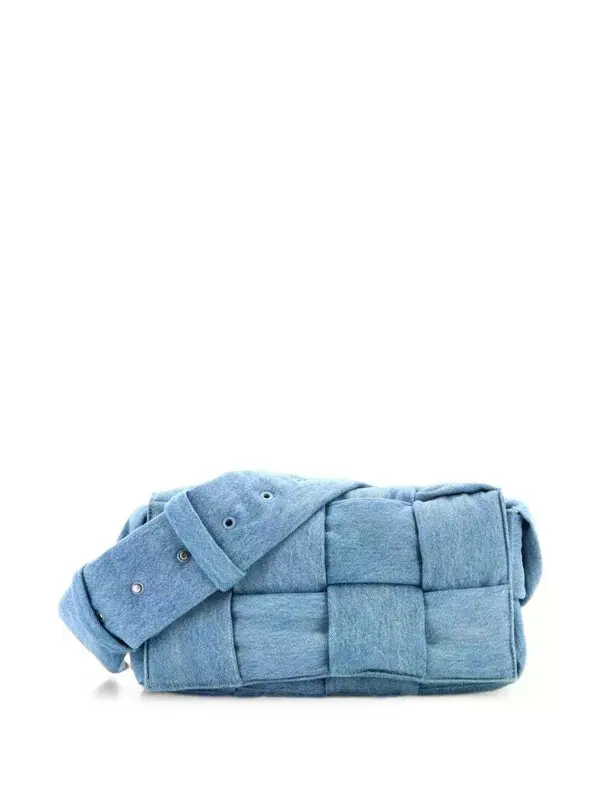 Bottega Veneta Padded Tech Cassette Intrecciato Denim Crossbody Bag