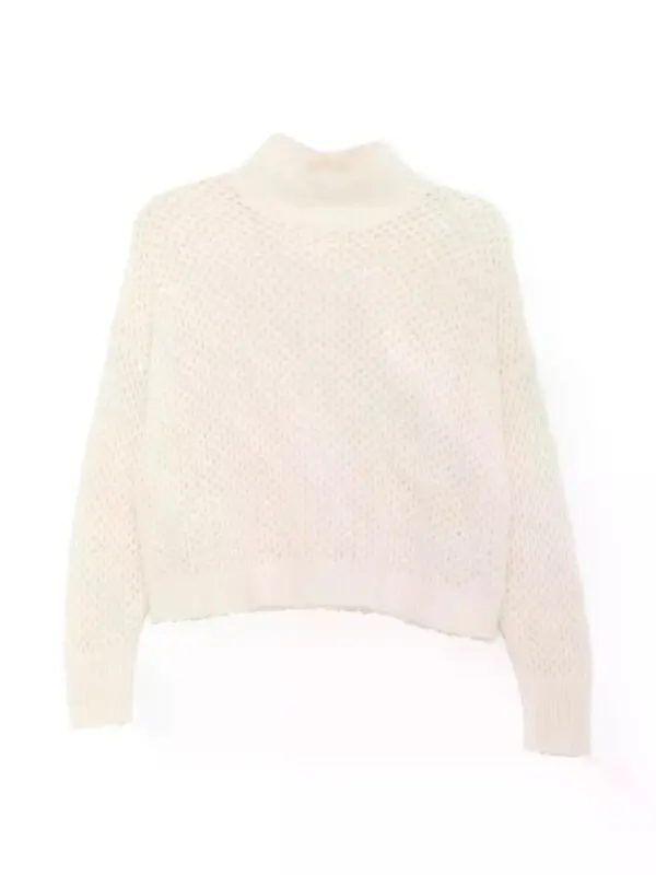 Antonelli Firenze Open-knit Mock-neck Sweater - Neutrals