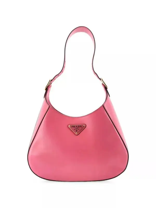 Prada Cleo Shoulder Bag Box Calf Medium Hobo Bag - Pink