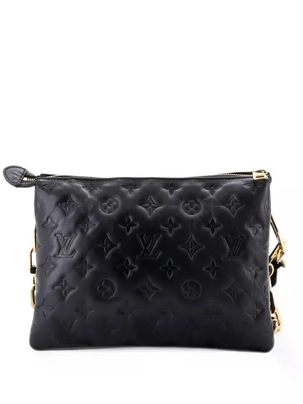 LOUIS VUITTON Monogram Embossed Lambskin Pm Cross Body Bag - Black