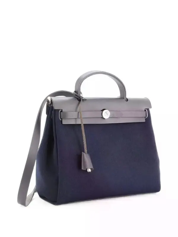 Hermès Herbag Zip Leather And Toile 31 Shoulder Bag