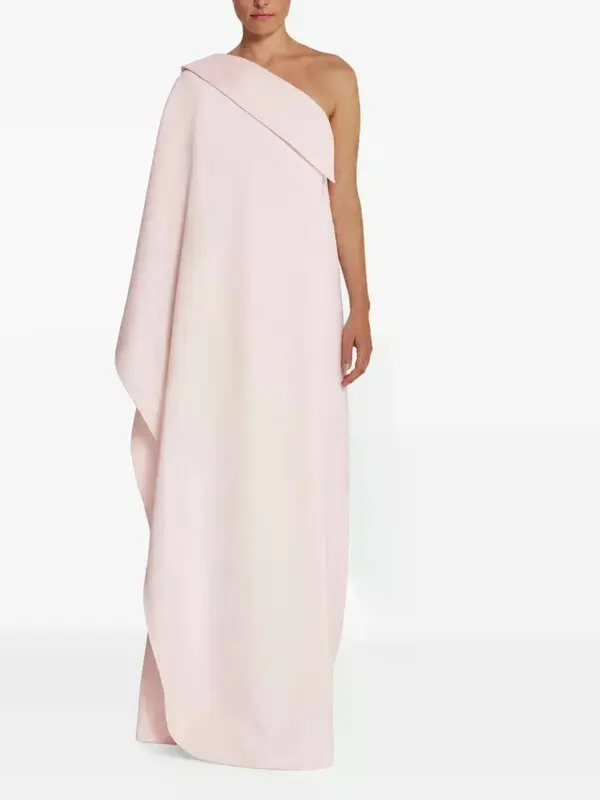 Safiyaa Asymmetric Draped-sleeve Maxi Dress