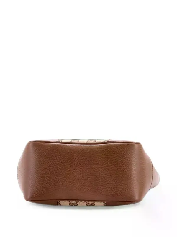Gucci Bree Convertible Tote Gg Canvas With Leather Cross Body Bag - Brown