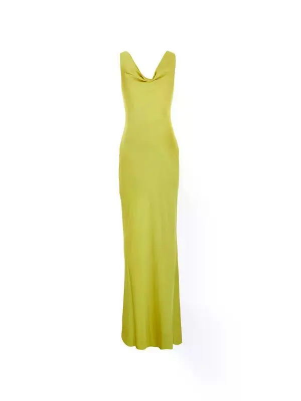 Norma Kamali Maxi Maria Gown Sleeveless Dress - Yellow