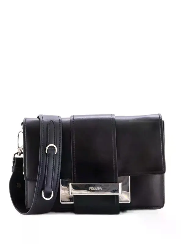 Prada Metal Ribbon City Calfskin Small Shoulder Bag