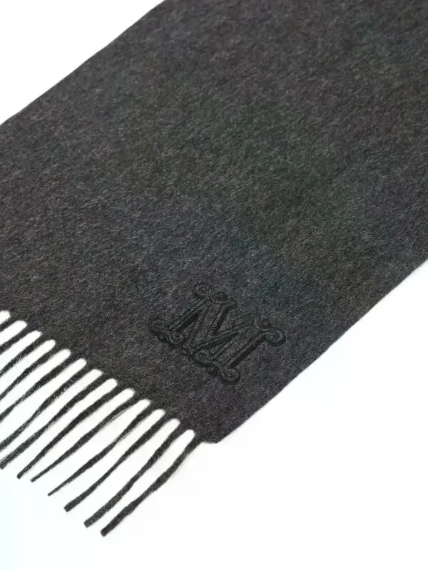 Max Mara Dalia Cashmere Stole With Monogram Embroidery Dark