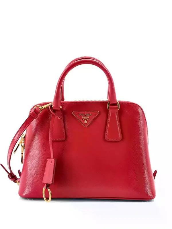Prada Promenade Vernice Saffiano Leather Small Satchel - Pink