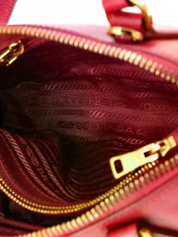 Prada Promenade Vernice Saffiano Leather Small Satchel - Pink