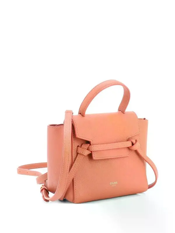 Celine Textured Leather Pico Belt Bag Shoulder Bag - Pink