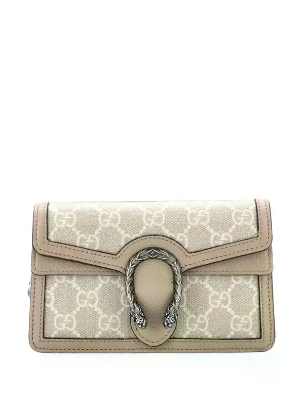 Gucci Dionysus Bag Gg Coated Canvas With Leather Super Mini Crossbody Bag - Neutrals