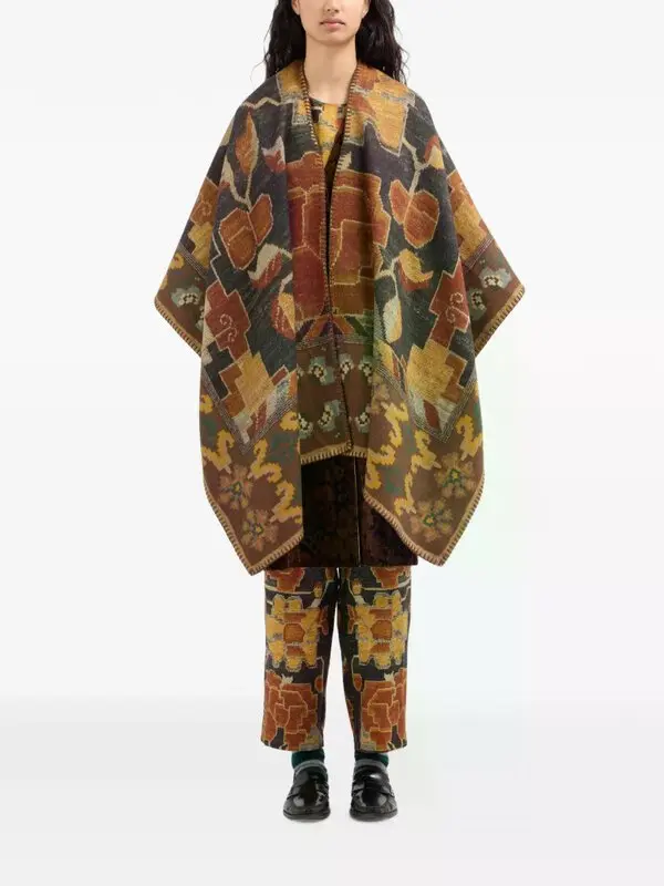 PIERRE-LOUIS MASCIA Geometric Wool Cape