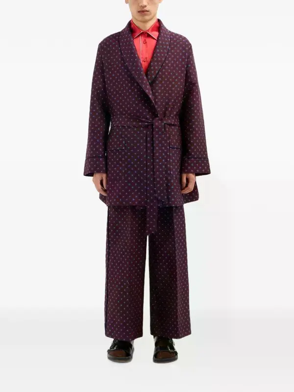 PIERRE-LOUIS MASCIA Geometric-print Dressing Gown
