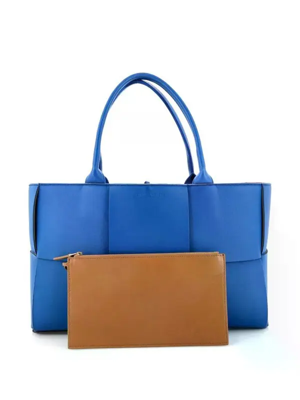 Bottega Veneta Arco Maxi Intrecciato Leather Medium Tote Bag - Blue