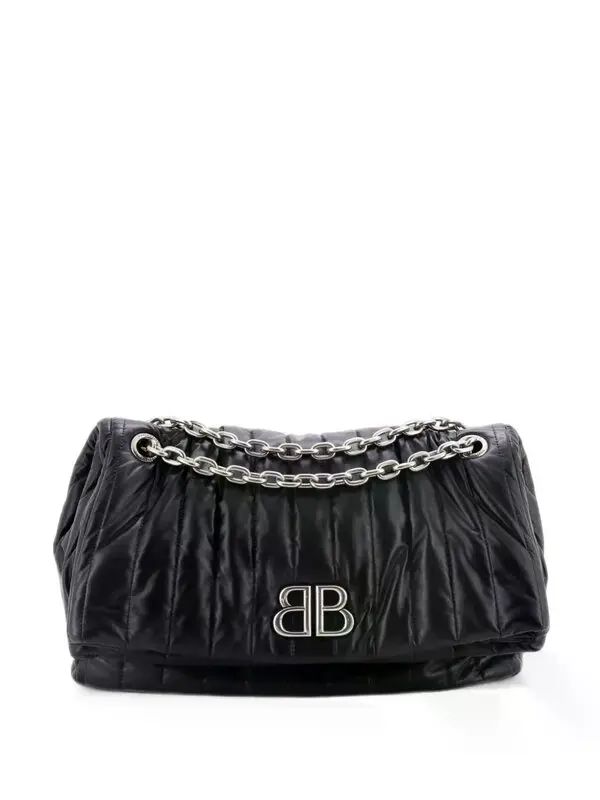 Balenciaga Monaco Chain Flap Quilted Leather Medium Shoulder Bag