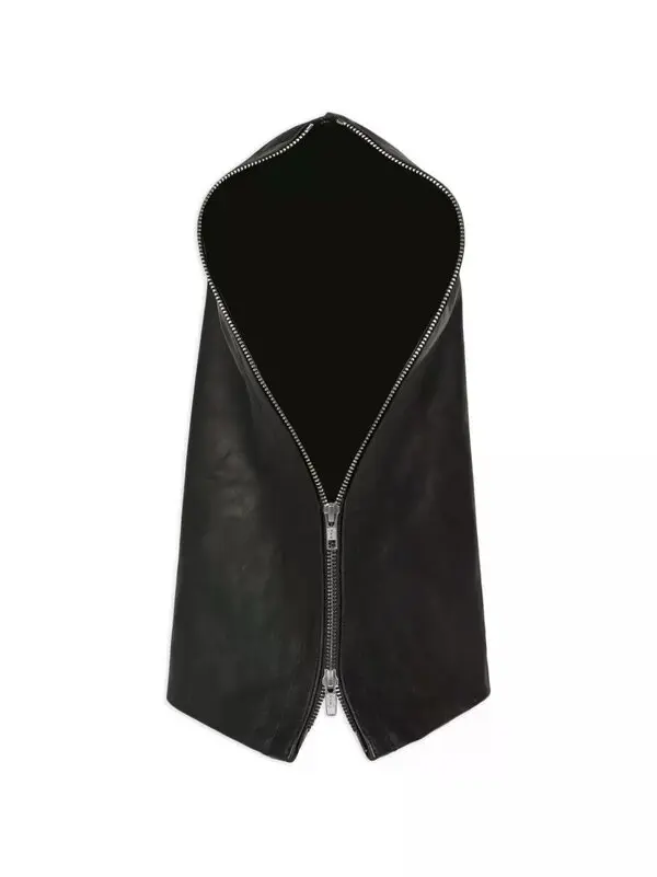 FILTH Leather Zip-up Hood - Black