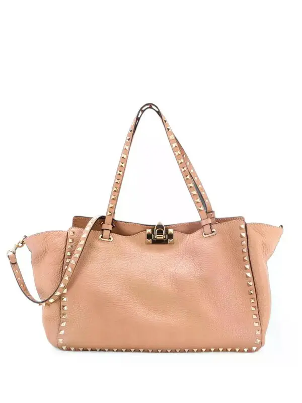 Valentino Garavani Rockstud Pebbled Leather Medium Tote Bag