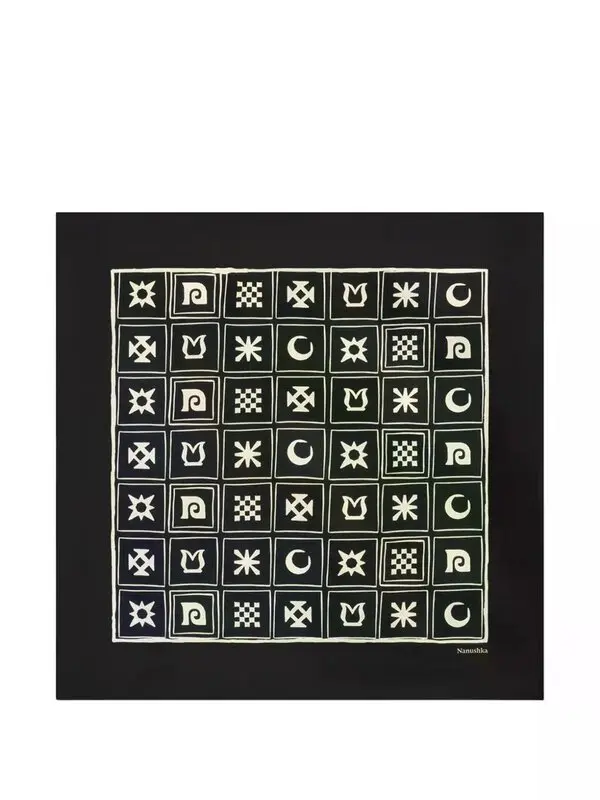 Nanushka Shoul Kopjafa-print Scarf - Black