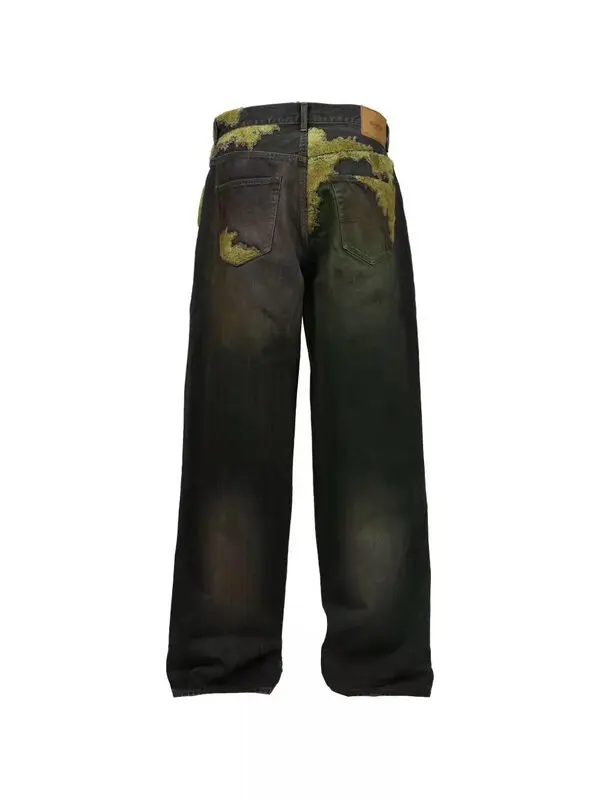 DOUBLET Moss-detail Wide Leg Jeans