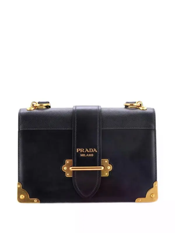 Prada Cahier Leather And Saffiano Leather Large Crossbody Bag