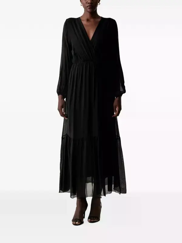 VICOLO Wrap-style Tiered Dress