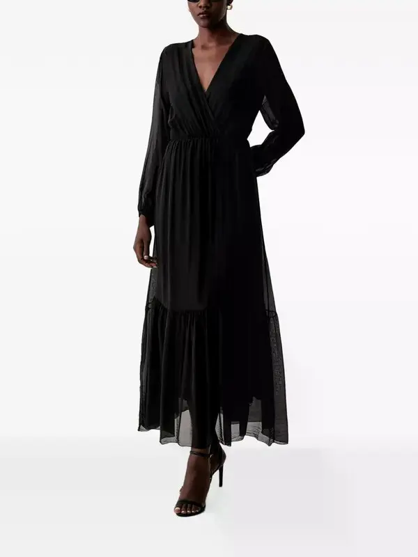 VICOLO Wrap-style Tiered Dress