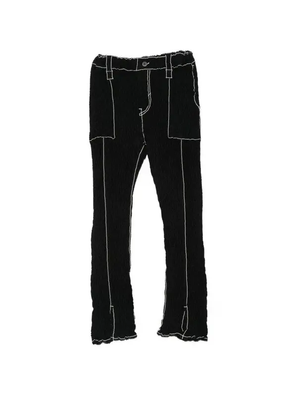 Issey Miyake Contrast-stitch Textured Trousers